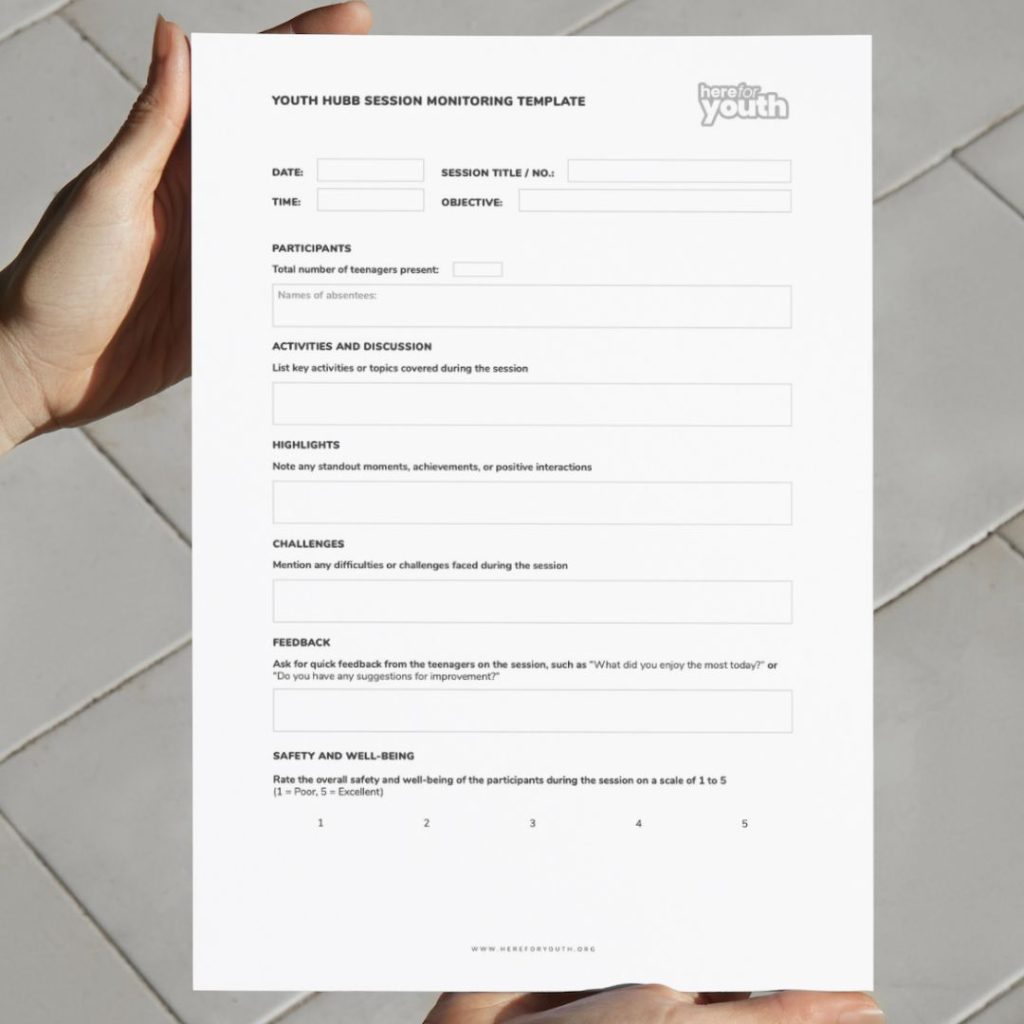 Template: Session Monitoring – Here For Youth